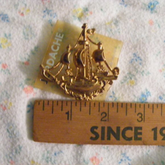 Jordache | Jewelry | Vintage Pirate Ship Pin Brooch Gold By Jordache ...